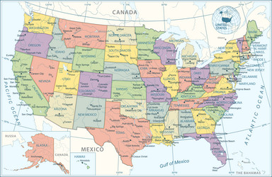 United states - highly detailed map Royalty Free Vector