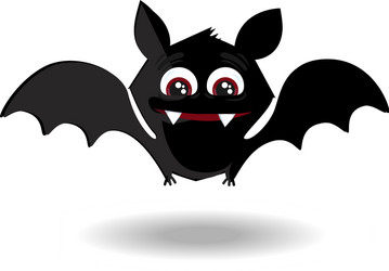 Cute funny red cartoon bat on transparent Vector Image