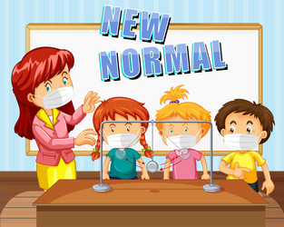 Students playing with pencil Royalty Free Vector Image