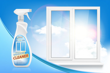 Window glass cleaner cleaning spray and squeegee Vector Image