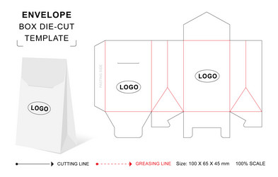 Mailer box die cut template Royalty Free Vector Image