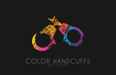 Handcuffs logo design color Royalty Free Vector Image