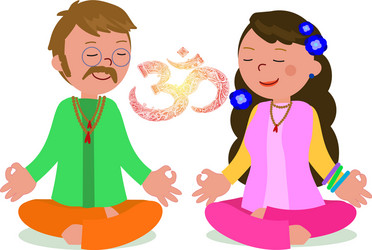 People in zen pose Royalty Free Vector Image - VectorStock