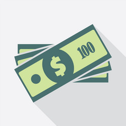 100 dollars banknote icon Royalty Free Vector Image