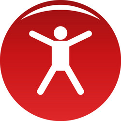 Stick figure stickman icon red Royalty Free Vector Image