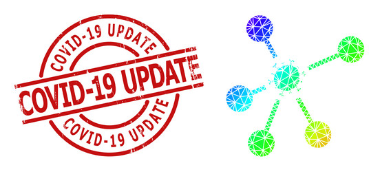 Textured update status stamp print and triangle Vector Image