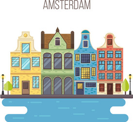 Amsterdam beautiful city landscape Royalty Free Vector Image