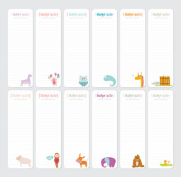 Cute daily note template Royalty Free Vector Image