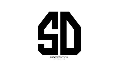 Letter sd with unique modern typography shapes Vector Image