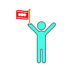 Man waving flag icon Royalty Free Vector Image