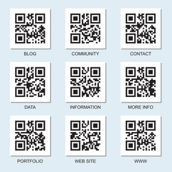 Scan me badges qr codes in frames for scanning Vector Image