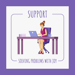 Virtual office web banner template Royalty Free Vector Image