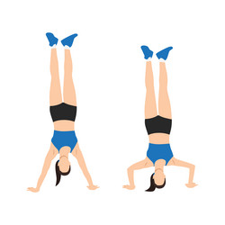 Woman doing handstand push up exercise Royalty Free Vector