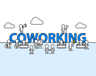 Little white with team work text teamwork Vector Image