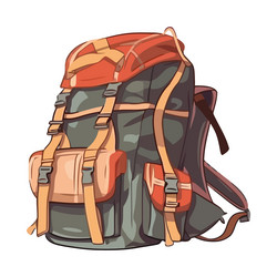 Adventure backpack symbolize the joy Royalty Free Vector