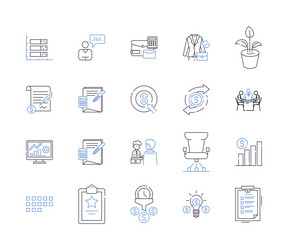 Lean startup outline icons collection lean Vector Image