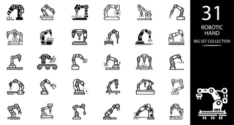 Robotic hand manipulator silhouette symbol icon Vector Image