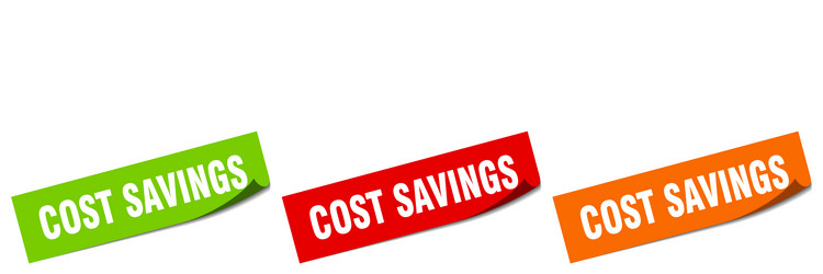 Cost savings sticker label Royalty Free Vector Image