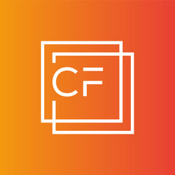 Creative initial letter cf square logo design Vector Image