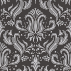 Victorian leaves seamless pattern Royalty Free Vector Image