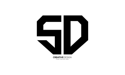 Letter sd with unique modern typography shapes Vector Image