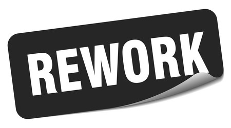 Rework sticker rework label Royalty Free Vector Image