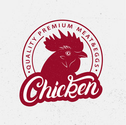 Chicken head label Royalty Free Vector Image - VectorStock