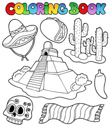 Coloring book with mexican theme 2 Royalty Free Vector Image