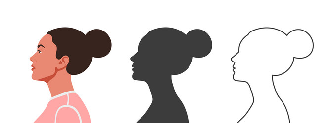 Profile of the head womans face from side Vector Image