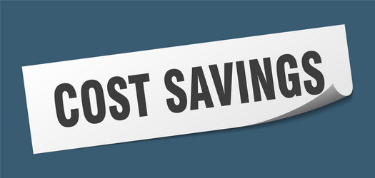 Cost savings sticker label Royalty Free Vector Image