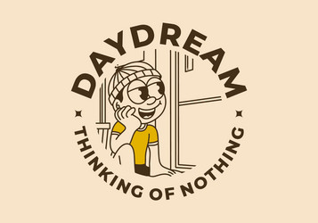 Daydream thinking of nothing a boy wearing Vector Image