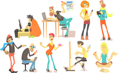 A set artists people creative professions Vector Image