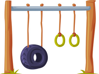 Playground equipment with hanging rope rings Vector Image