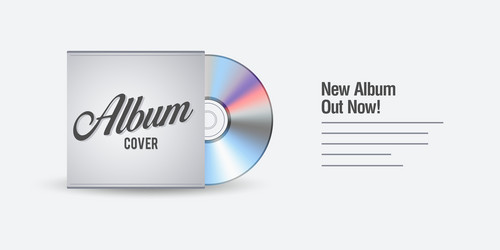 Realistic cd with album cover banner Royalty Free Vector