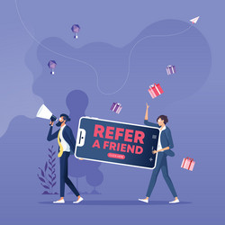 Referral program flat background Royalty Free Vector Image
