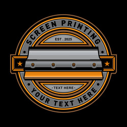 Screen printing tool logo Royalty Free Vector Image