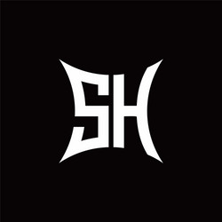 Sh monogram logo with 3 pieces shape isolated Vector Image