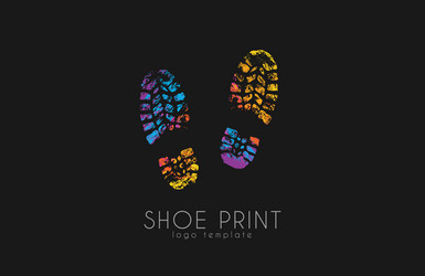 Shoe print logo color print creative logo Vector Image