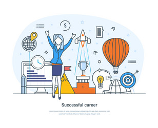 Successful career growth professional development Vector Image