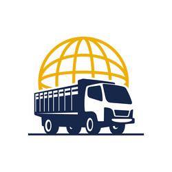 Truck connecting logo Royalty Free Vector Image