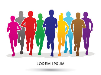 Marathon runners Royalty Free Vector Image - VectorStock