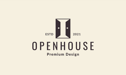 Open vault logo design template Royalty Free Vector Image