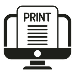 Pc print icon outline printer press Royalty Free Vector