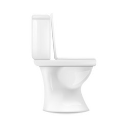 Clean white toilet bowl seat side view realistic Vector Image