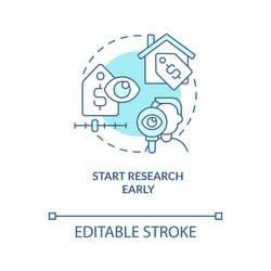 Start saving early blue gradient concept icon Vector Image