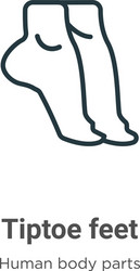 Feet outline icon thin line black icon flat Vector Image