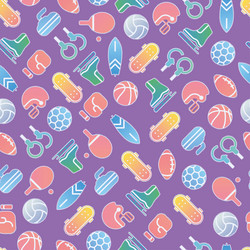 Colored seamless pattern background with sport Vector Image