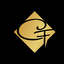 Creative initial letter cf square logo design Vector Image