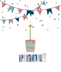 Modern happy birthday greeting card background Vector Image