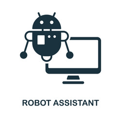 Robot assistant icon monochrome sign from Vector Image